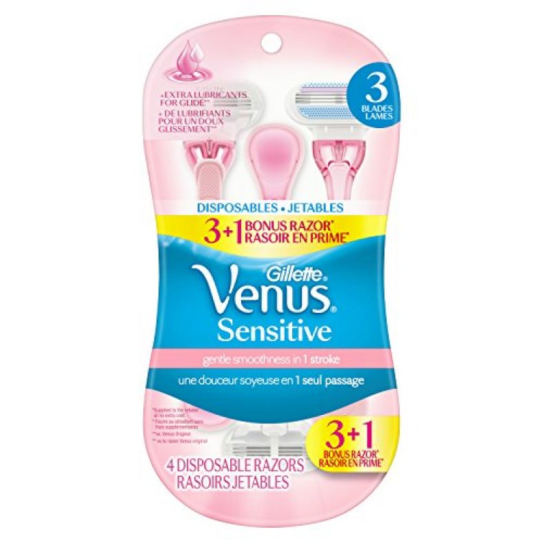 Gillette Venus Sensitive Women's Disposable Razor Bonus Pack 4 Count ...