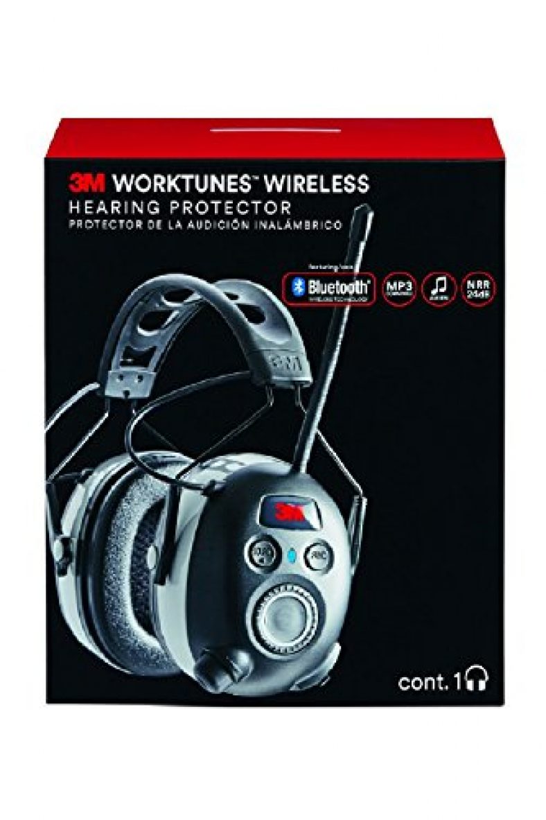 3M Worktunes Bluetooth Hearing Protection with AM/FM Radio, Black and ...
