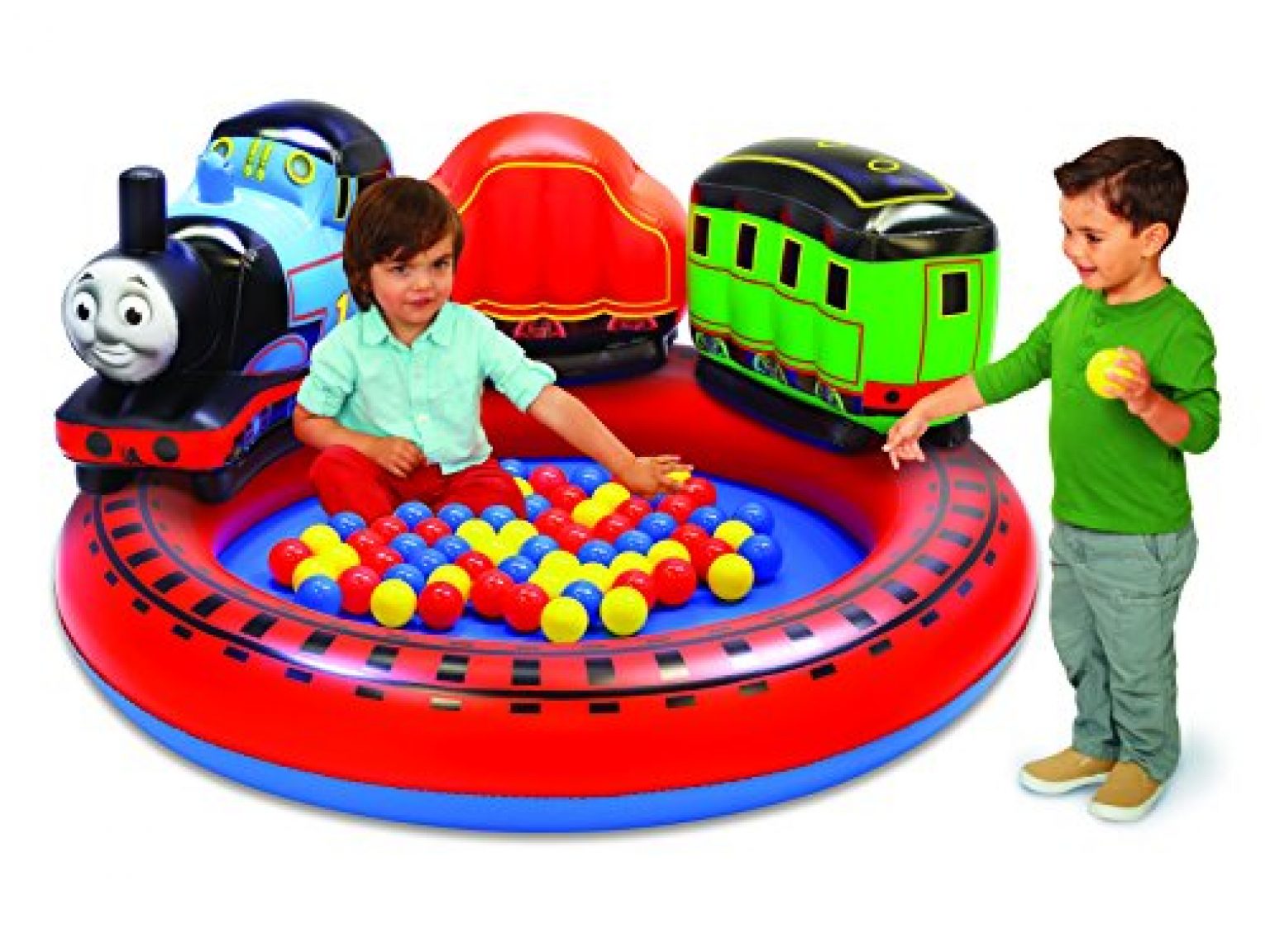 Thomas & Friends Playland with 50 Soft-Flex Balls Inflatable Pit ...