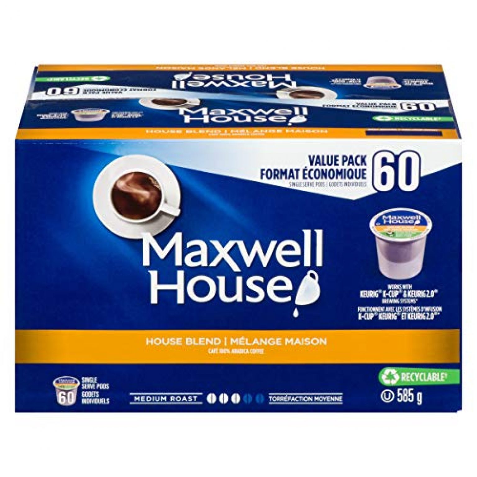 Maxwell House House Blend Coffee Keurig K-Cup Pods, 60 Pods — Deals ...