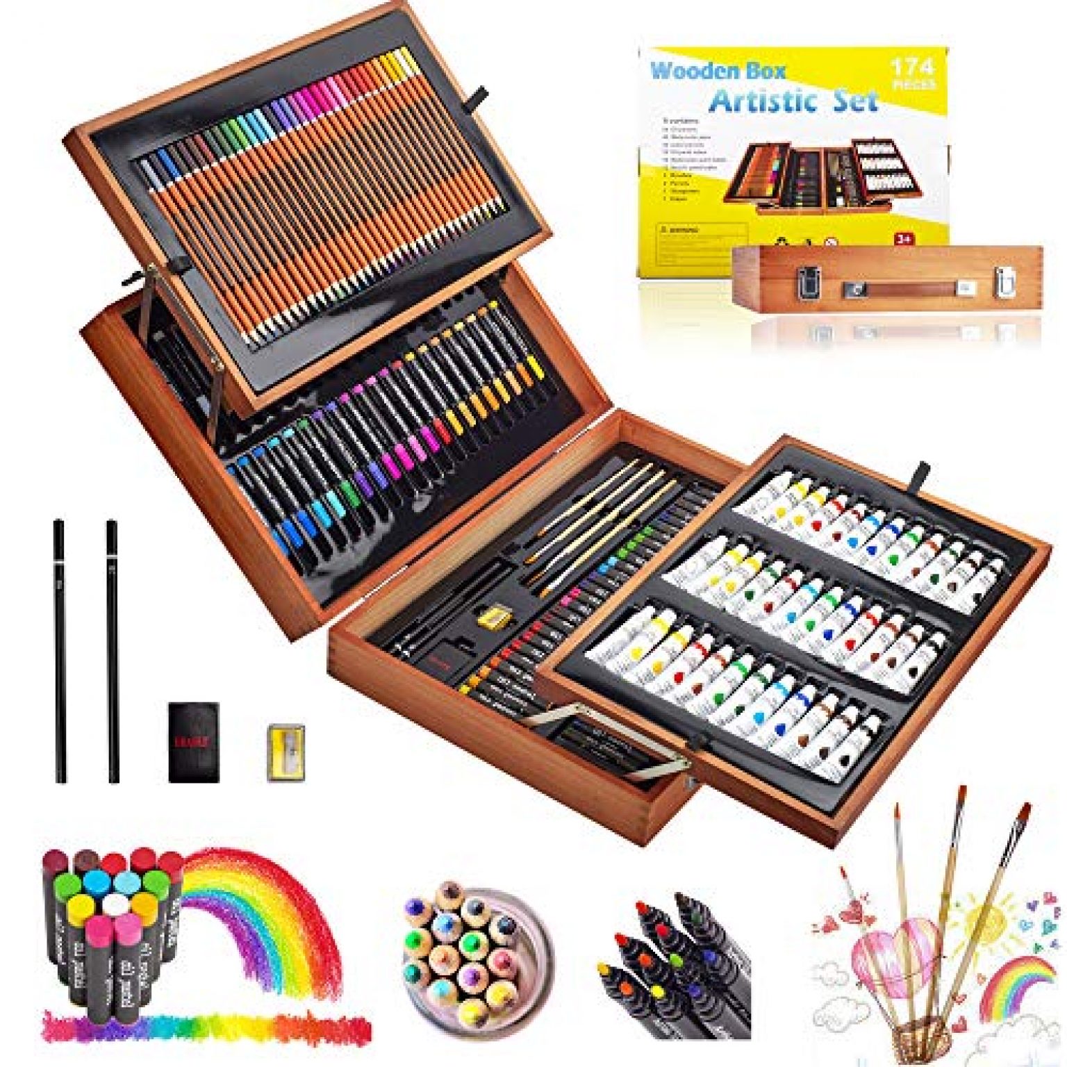 174 PCS Portable Inspiration & Creativity Coloring Art Set — Deals from ...
