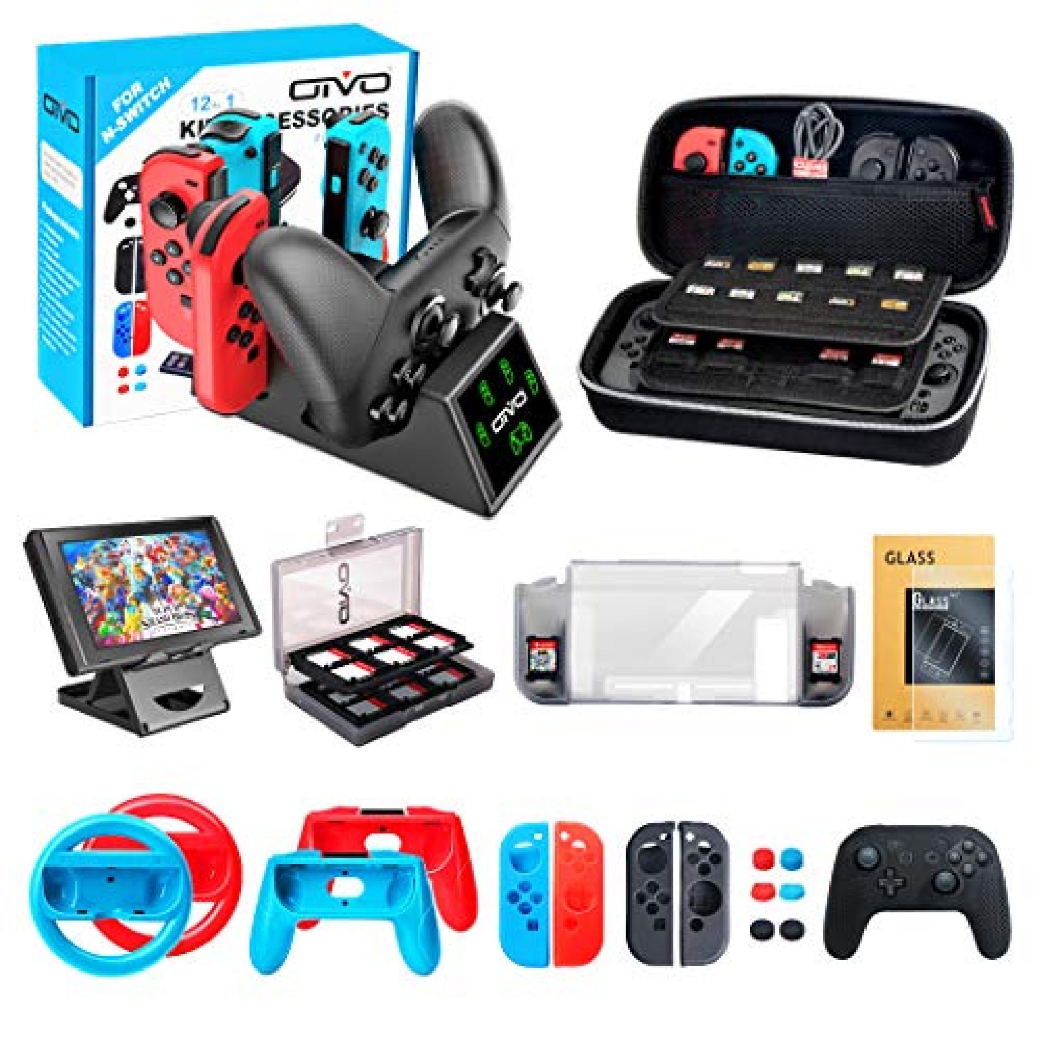 OIVO 12 in 1 Accessories Bundle Kit for Nintendo Switch — Deals from ...