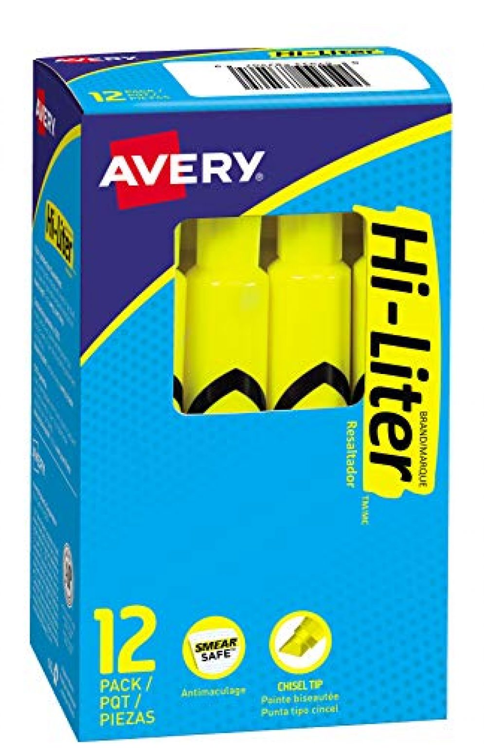 Avery Hi-Liter, Chisel Tip, Fluorescent Yellow, Box of 12 — Deals from ...