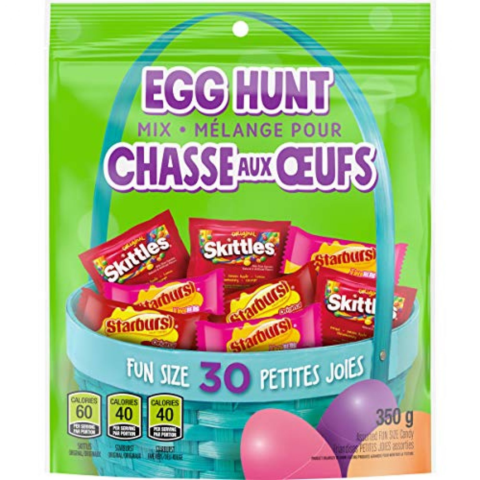 Skittles and Starburst Easter Egg Hunt Spring Candy Variety Mix, 30 ...