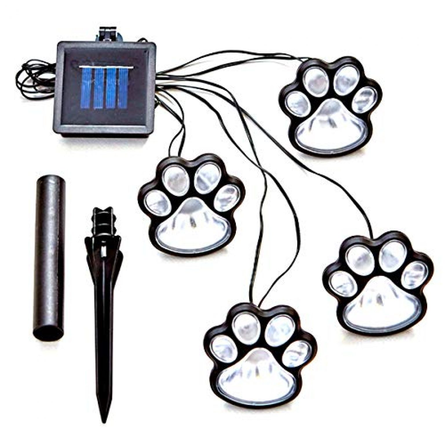 LED Paw Print Garden Lights, 4-Paws, White Light — Deals from SaveaLoonie!