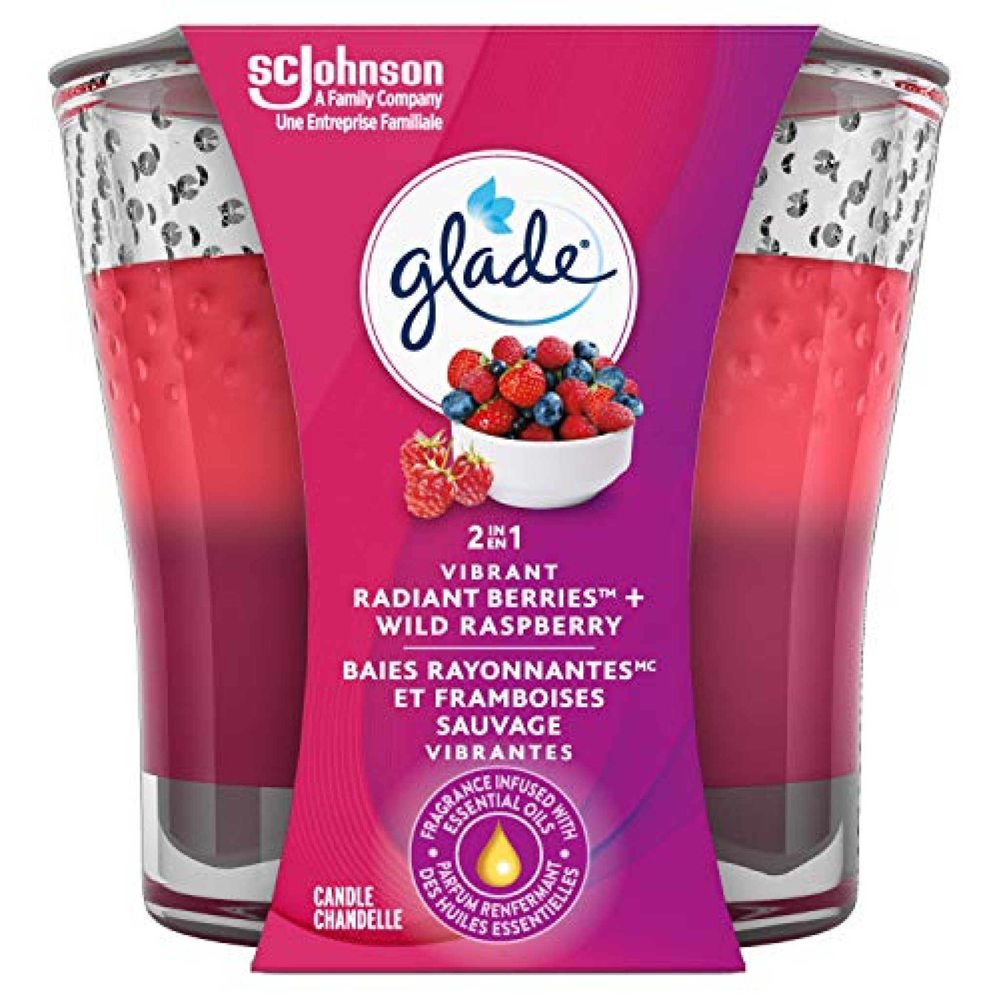 Glade 2in1 Jar Candle, Radiant Berries & Wild Raspberry — Deals from ...