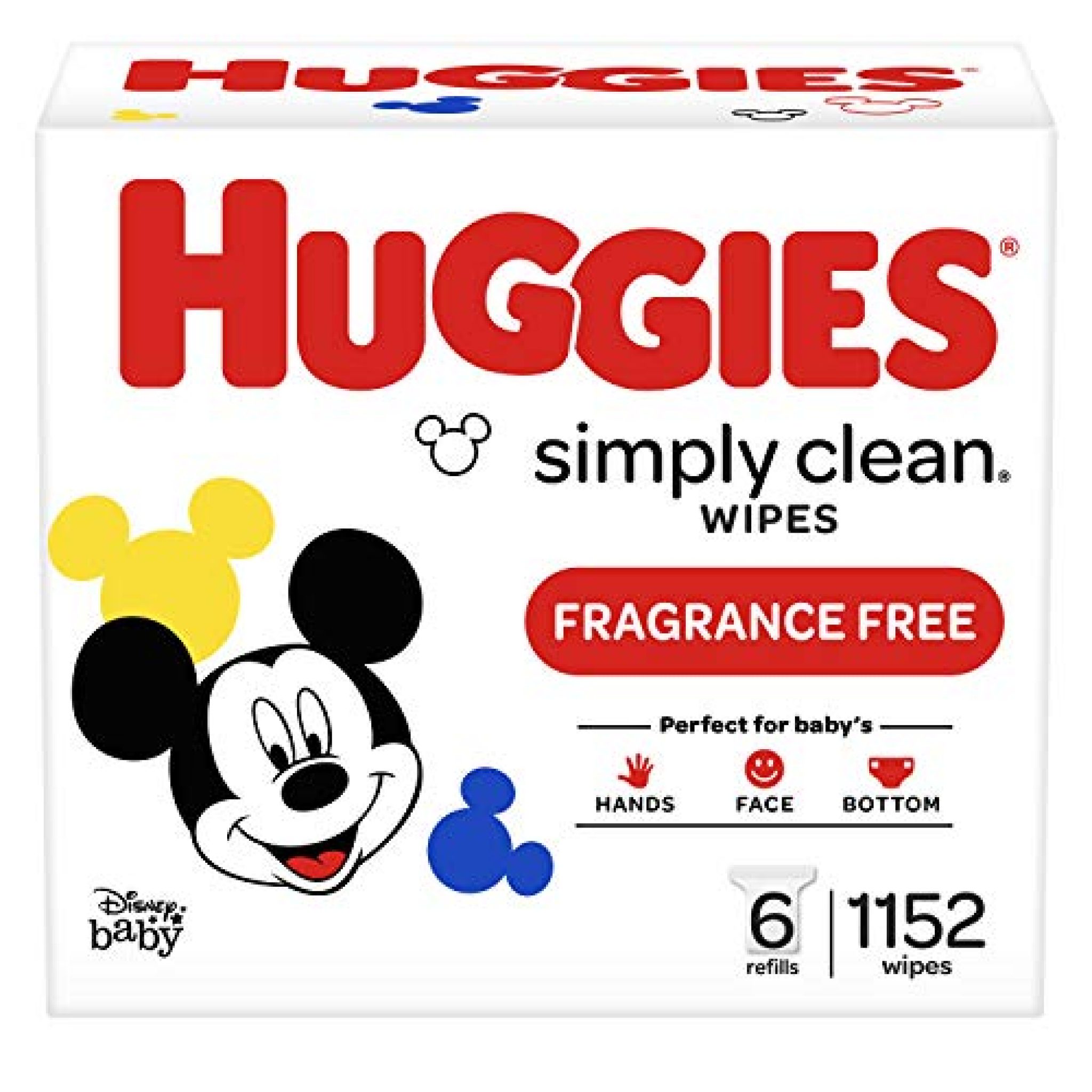 Huggies Simply Clean, UNSCENTED Baby Wipes, 6 Refill Packs, 1152 Count ...