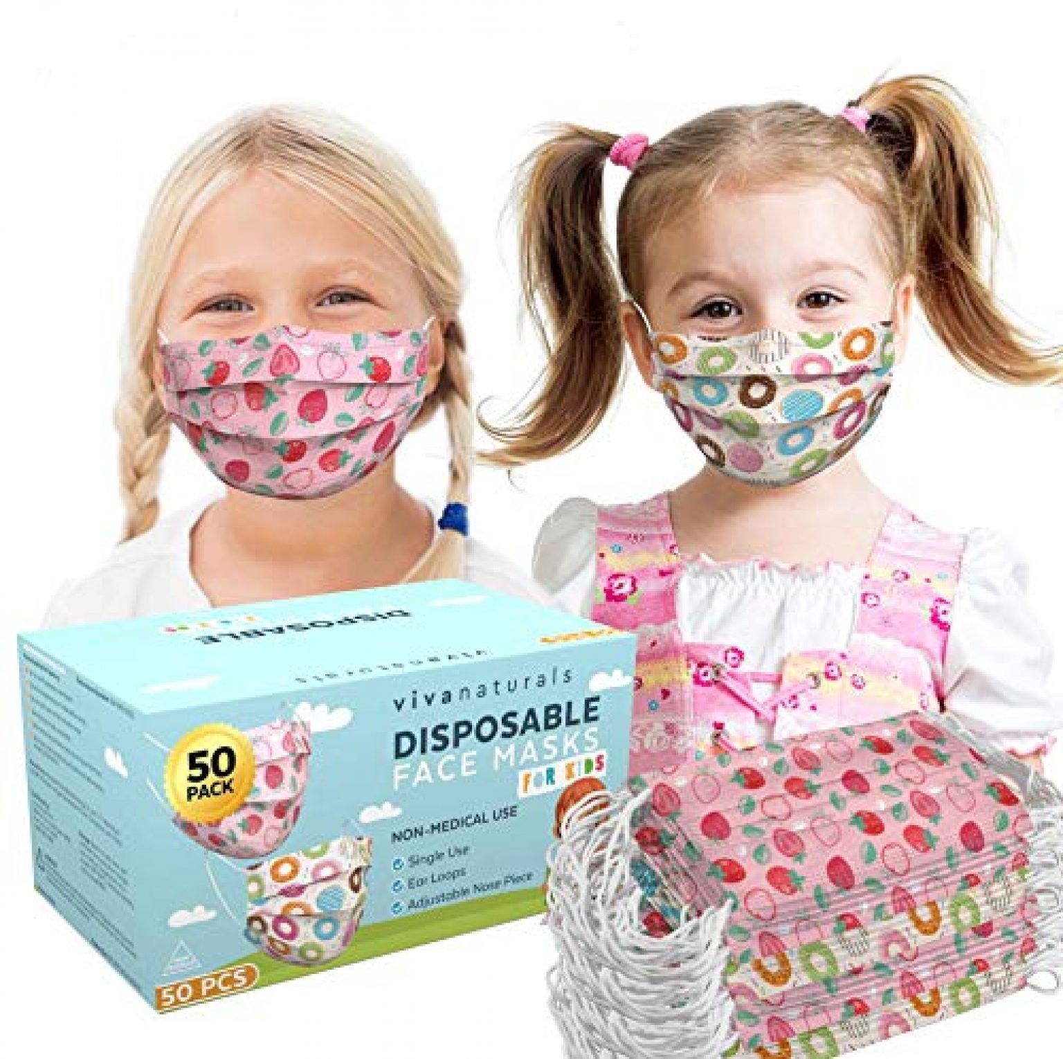 Premium 3-Ply Non-Medical Kids Disposable Face Mask (50 Pack ...