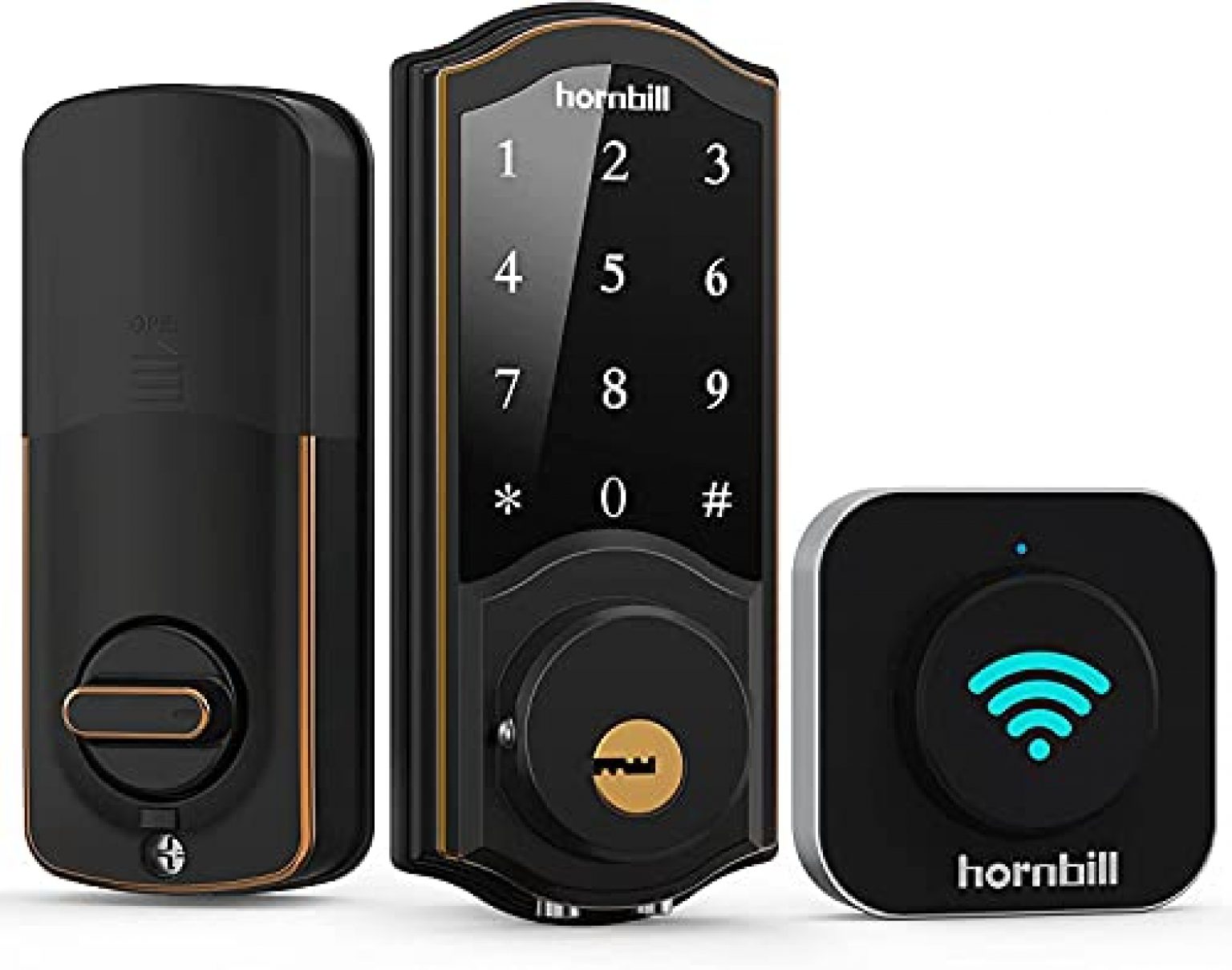 hornbill Smart Security Deadbolt Lock with WiFi Control, Black — Deals ...