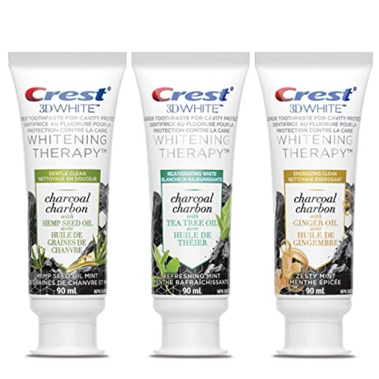 Crest 3D White Whitening Therapy Charcoal Toothpaste Variety Bundle ...