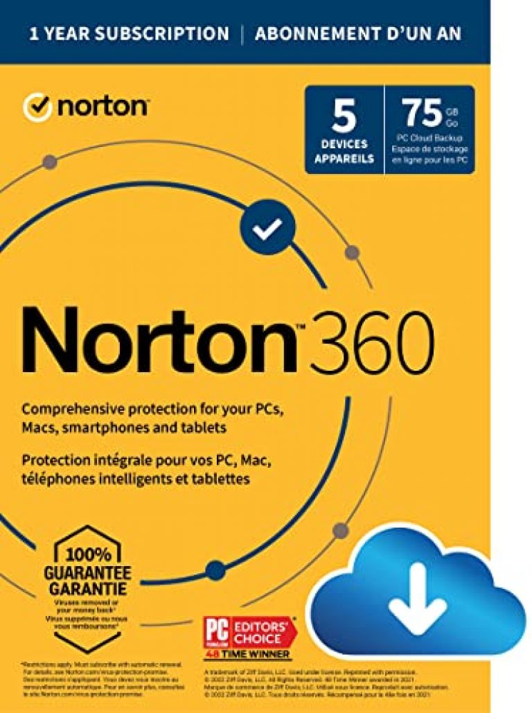 Norton 360 - 2023 Ready – Antivirus software for 5 Devices 1-Year ...