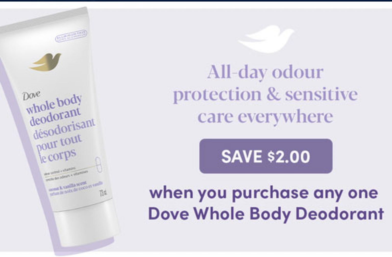 Dove Coupon Canada | Save on Bond Strength + Deodorants + Body Wash ...