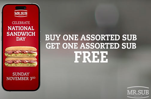 Mr. Sub Offering BOGO Free Subs for National Sandwich Day! — Deals from ...