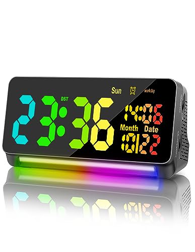 Samshow 120db Super Loud Alarm Clocks for Heavy Sleepers, Large LED ...